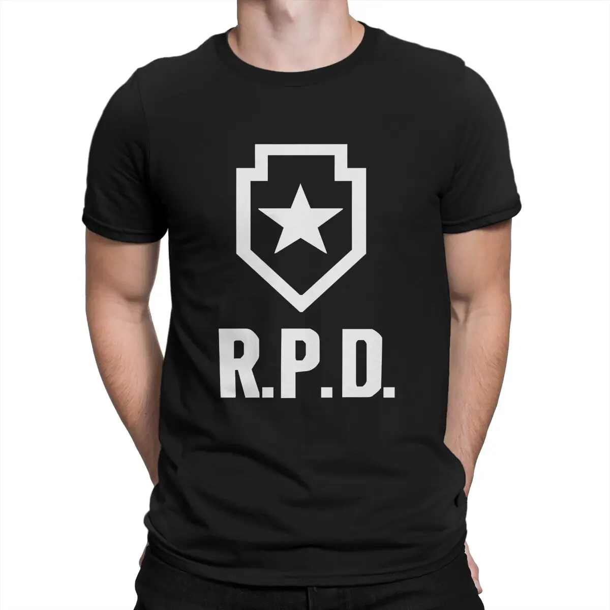 R-Resident-Evil-Game-Creative-TShirt-for-Men-RPD-Logo-Round-Neck-Pure ...