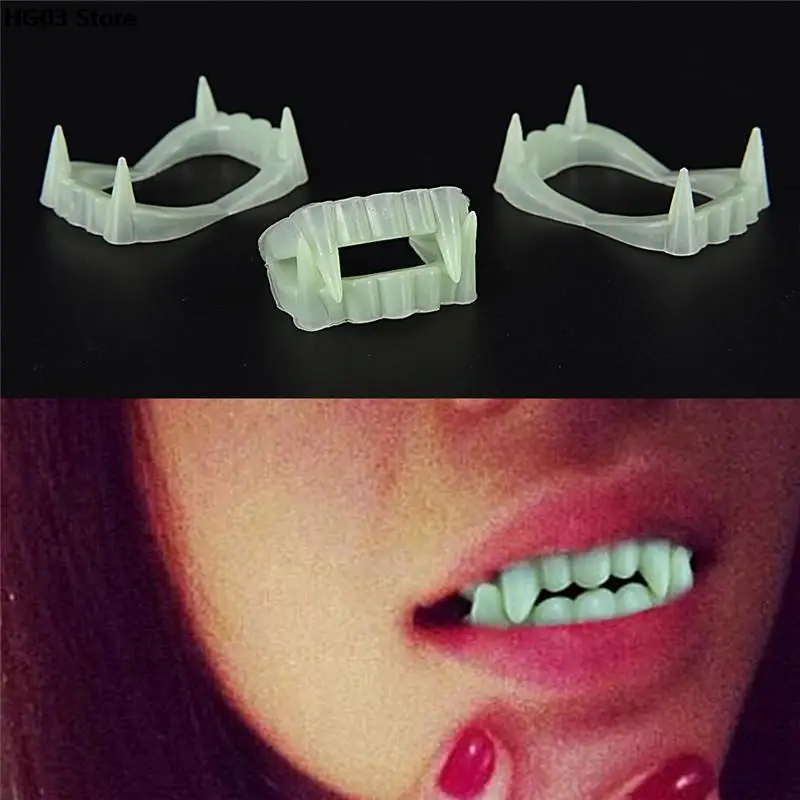 Tricky Toys 10pcs/lot Luminous Teeth Vampire False Teeth Fluorescent ...