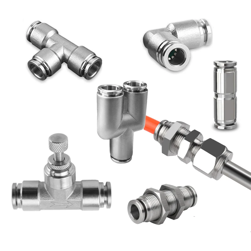 304 Stainless Steel Pneumatic Air Hose Fittings High Quality Metal ...