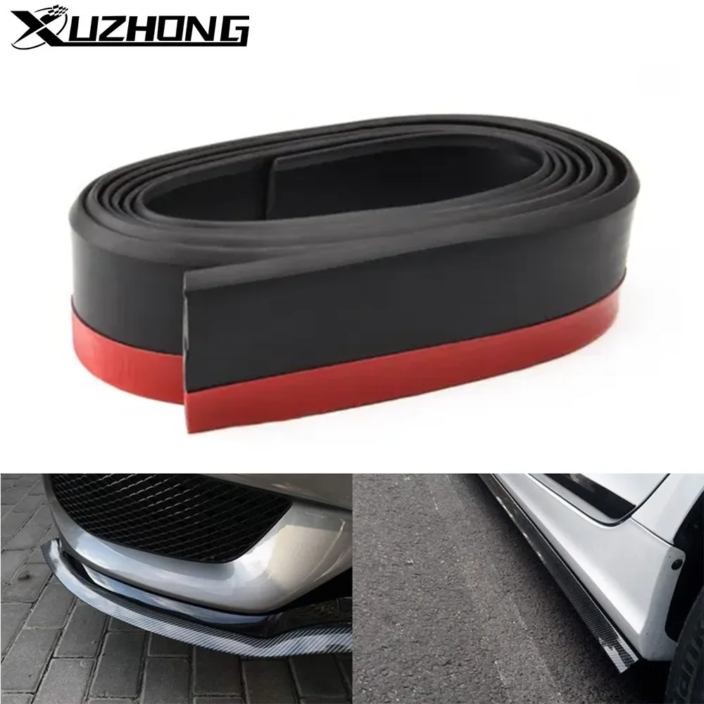 2-5M-Car-Front-Bumper-Lip-Rubber-Universal-Bumper-Protector-carbon ...