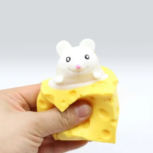 Pop Up Funny Mouse And Cheese Block Squeeze Anti Stress Toy Hide And ...