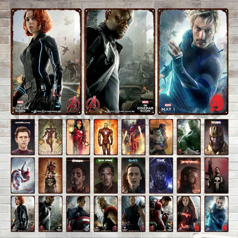 Marvel-Series-Metal-Sign-Marvel-Movies-Vintage-Wall-Sticker-Metal ...