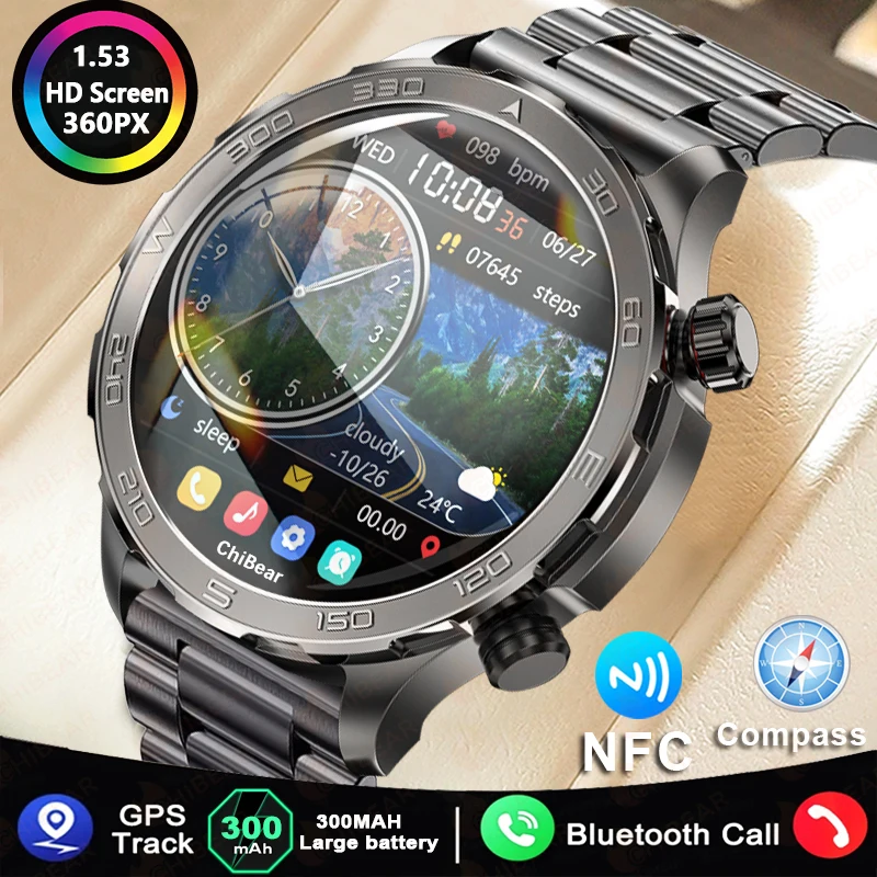 For-Huawei-Xiaomi-New-AMOLED-Smart-Watch-Men-Rugged-Military-Bluetooth ...