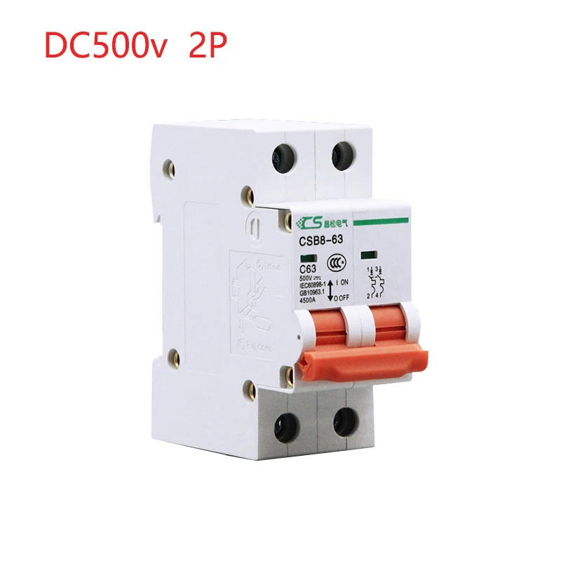 2P 500v Solar DC Circuit Breaker 6A 10A 16A 20A 25A 32A 40A 50A 63A 80A ...