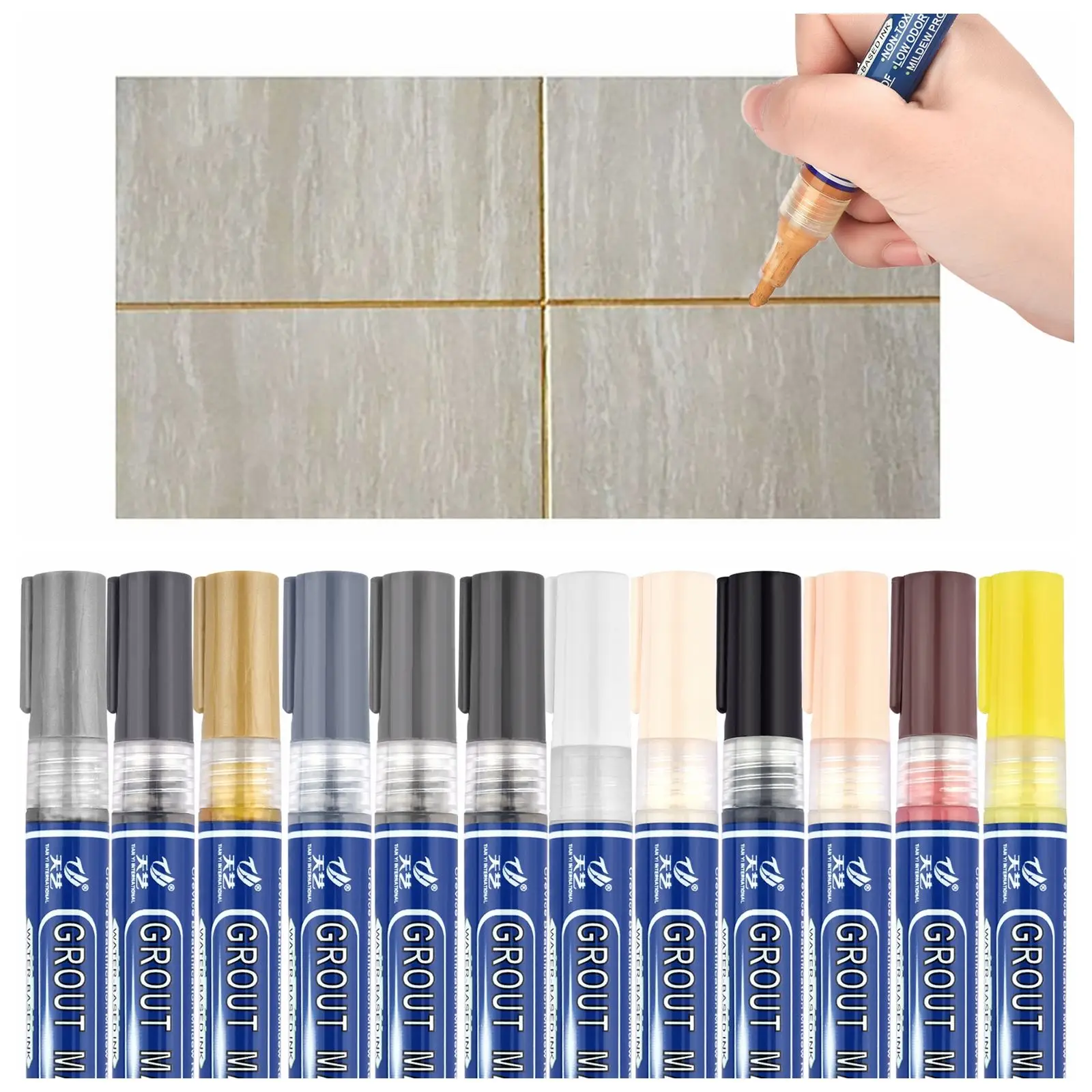 Waterproof-Tile-Gap-Repair-Marker-Pen-White-Ceramic-Refill-Grout ...