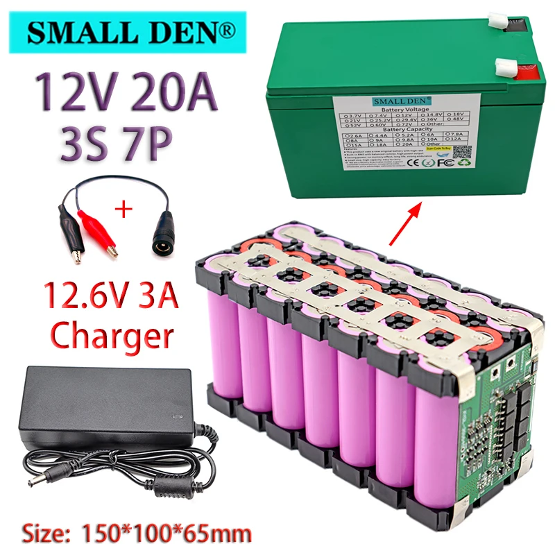 12V 12Ah 20Ah 18650 li-ion battery pack 3S 12.6V for Sprayer Appliance ...