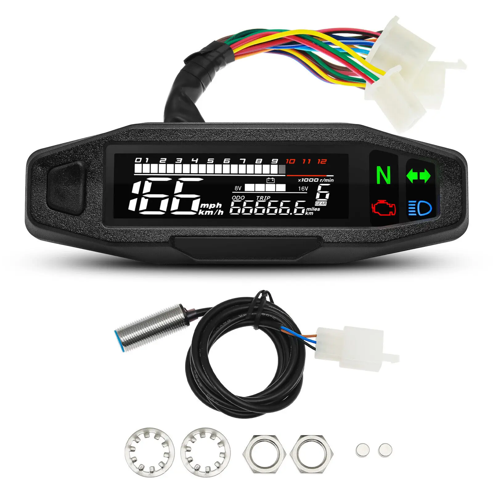 Mini-Universal-RPM-Motorcycle-Meter-Speedometer-Digital-Odometer ...