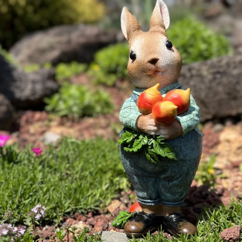 American-Style-Rural-Rabbit-Pulling-Radish-Resin-Ornaments-Garden ...