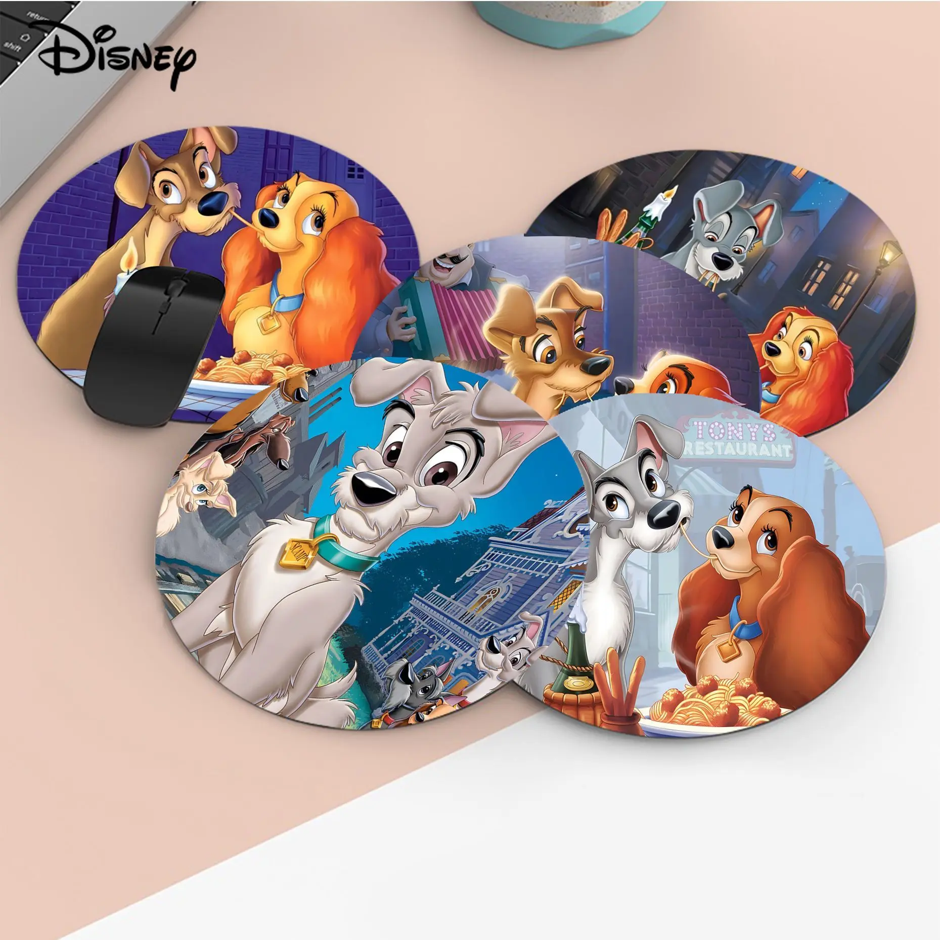 Disney-Lady-and-the-Tramp-Mousepad-INS-Tide-Round-Office-Student-Gaming ...