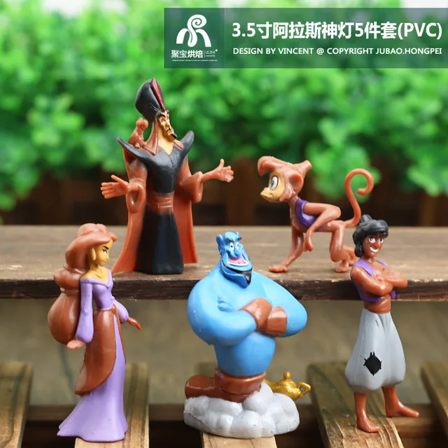 5pcs /Set Disney Cute Princess Figure Toy Jasmine Evil Monkey Tiger ...