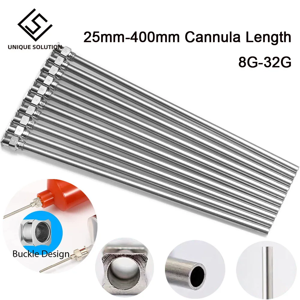 모든 금속 무딘 팁 분배 바늘 (8G,10G,12G,14G, 27G 옵션), 1PC-100mm 또는 150mm,200mm, 300m, 400mm