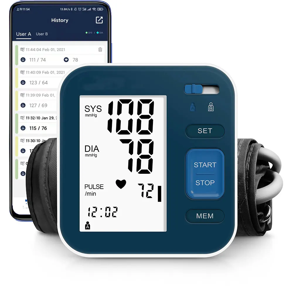 Tonómetro automático Bluetooth, Monitor de presión arterial, máquina Digital de presión arterial ...