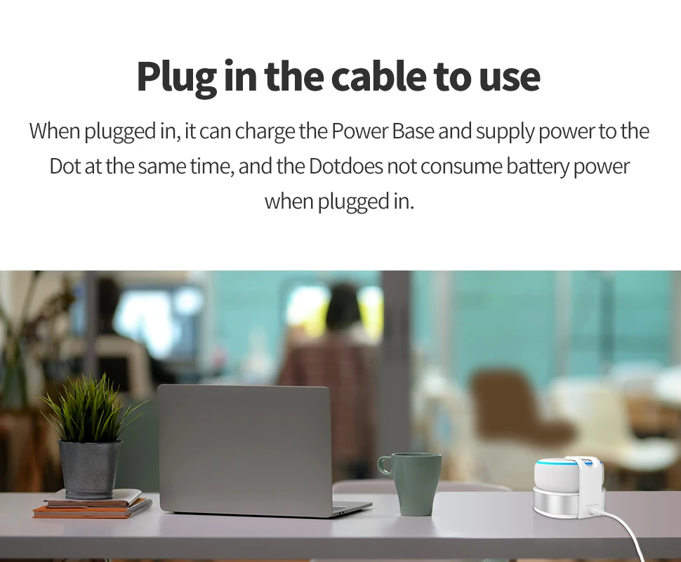 10000mah Battery Base Echo Dot 3 Rd Gen Battery Pack Portable Charger ...