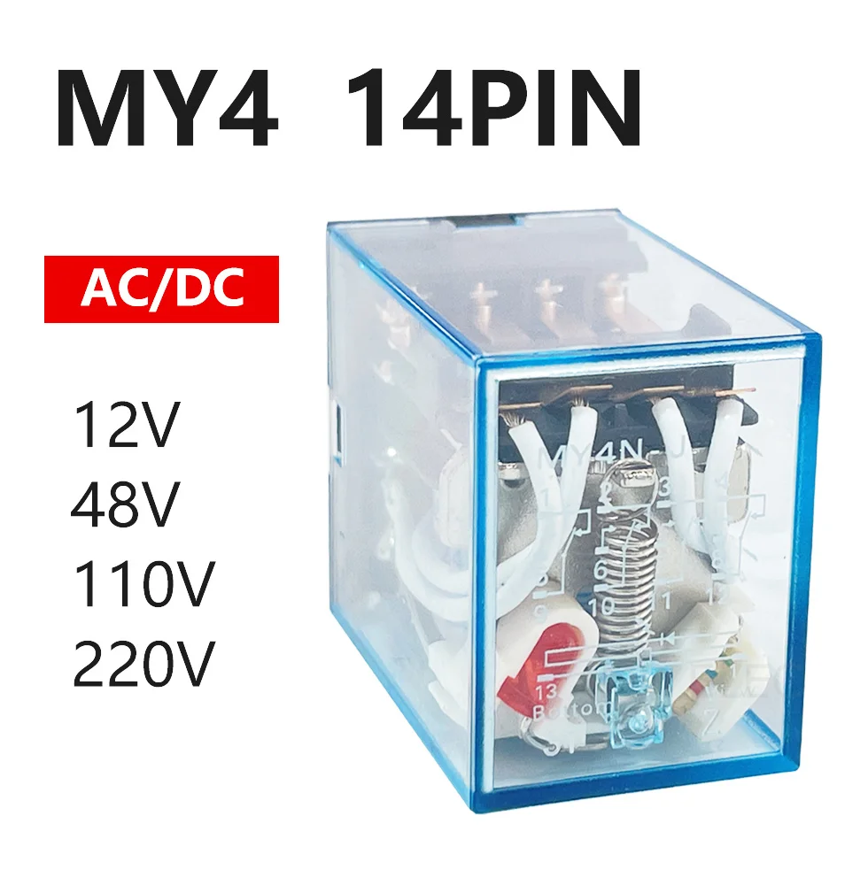 1pcs My4 General Purpose Relay 4pdt,14pins Relais Dc 12v/ 24v /110v 220v Relay My4 Switch ...