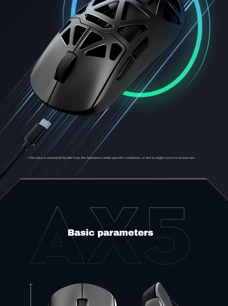 Игровая мышь MCHOSE AX5 V2, трехрежимная беспроводная игровая мышь из магниевого сплава, двойной ...