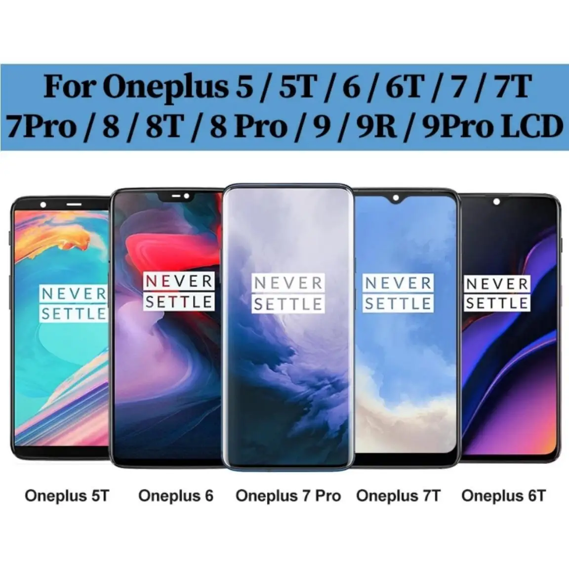 Original AMOLED For Oneplus 5 LCD 5T 6T 7 7T 7pro 7T pro 8Pro 9R 9Pro LCD Display Touch Screen ...