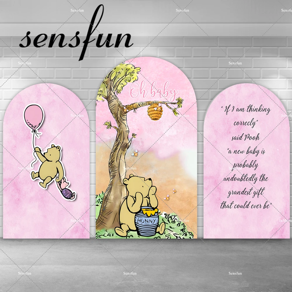Winnie-The-Pooh-Bear-Arch-Backdrop-Cover-Girls-Pink-Oh-Baby-Newborn ...