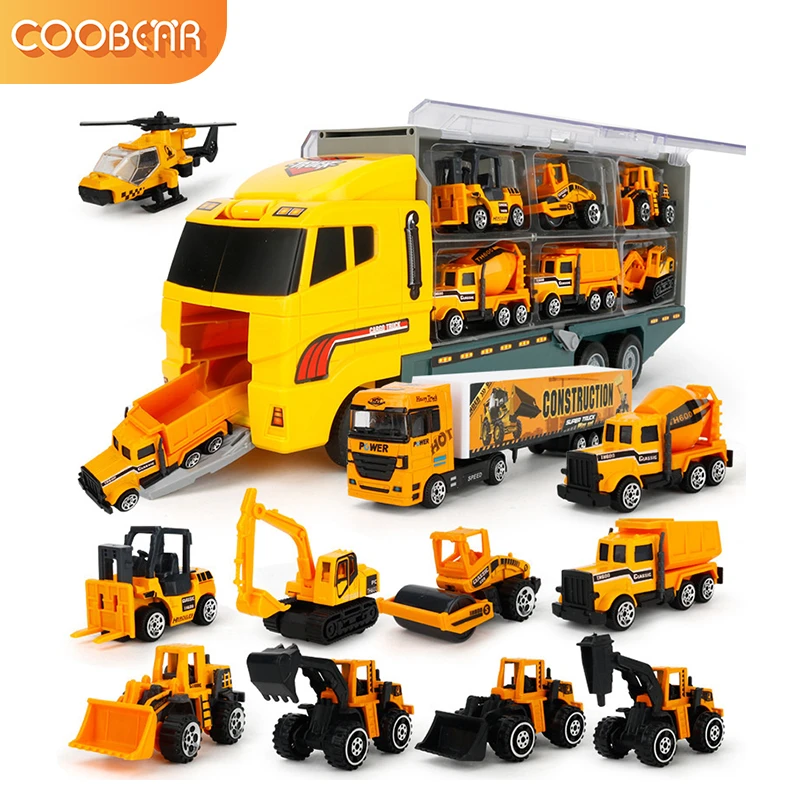 Big Transport Car Toys Container Carrier Truck Vehicles & 6PCS Mini ...