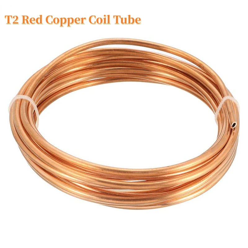 T2 Red Copper Coil Tube OD 2 3 4 5 6 6.35 8 9.52 10-16mm 99.9%Pure ...