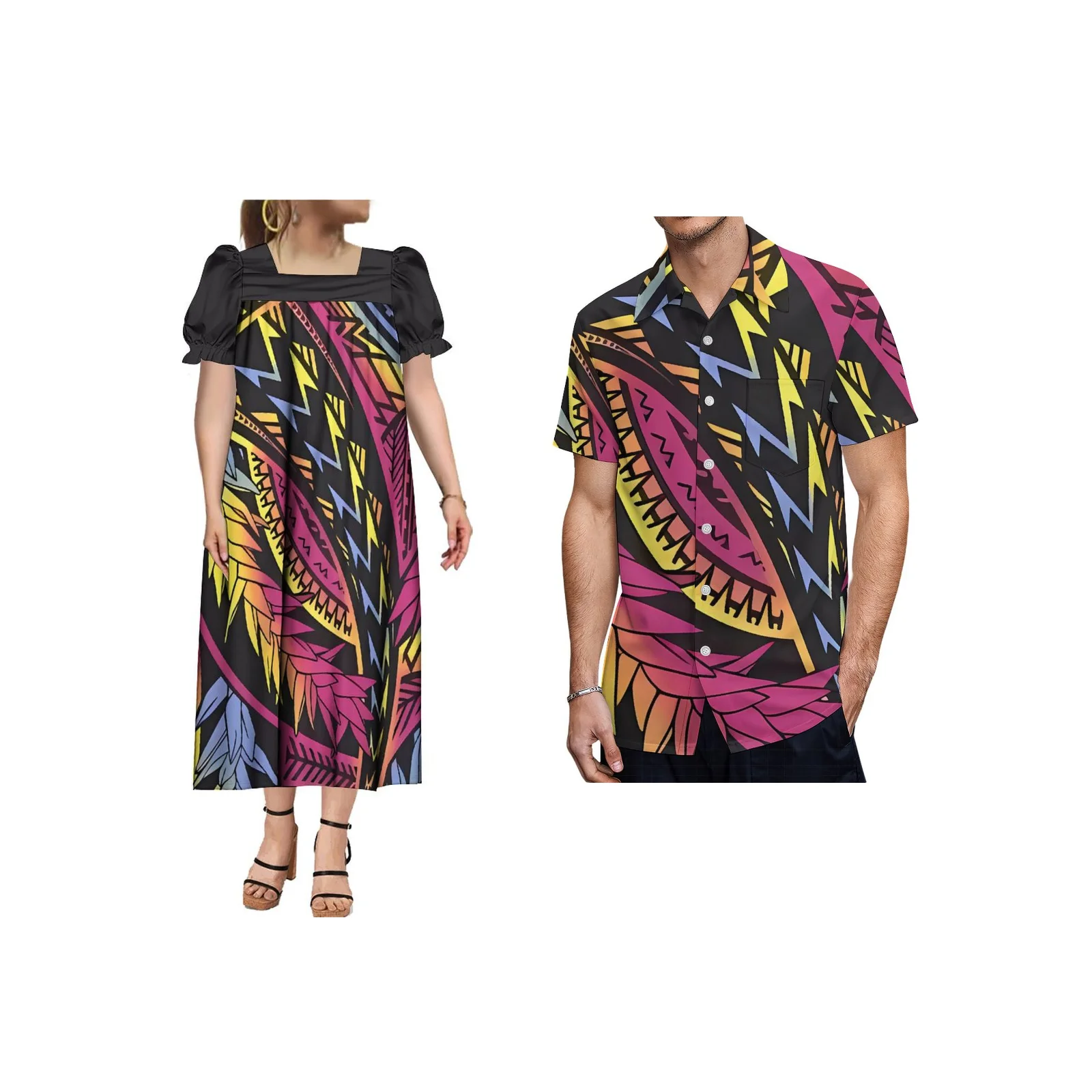 2024-Samoa-Islander-Printed-Couple-s-Outfit-MUMU-Tribal-Personalized ...