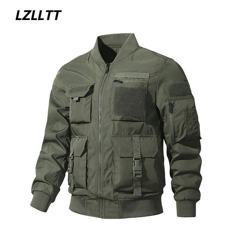 Spring-Autumn-New-Multi-Pocket-Bomber-Jacket-Mens-Fashion-Casual ...