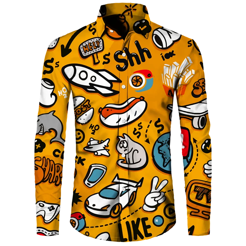 Casual-And-Cute-Men-s-Long-Sleeved-Shirts-Daily-Pairing-With-Men-s ...