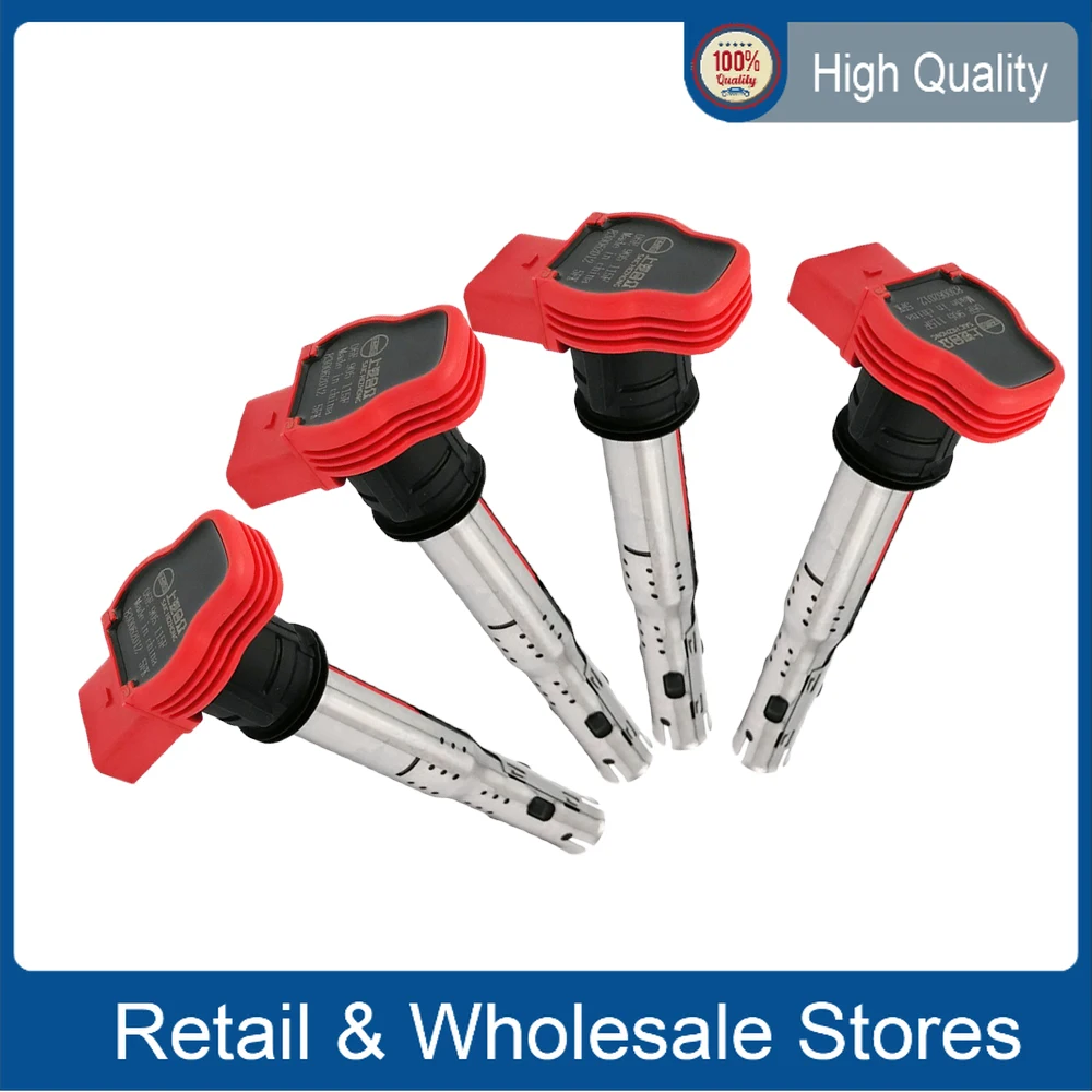 4Pcs 06E905115F Car Ignition Coil For VW Jetta Golf Passat Tiguan ...