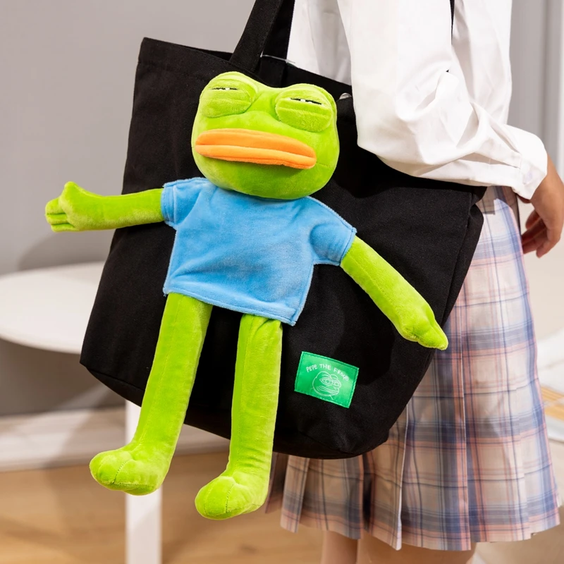 Pepe Frog Funny Sad | Pepe Cartoon Sad Frog | Canvas Shoulder Bag ...
