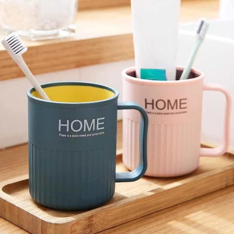 Plastic Creative Two-color With Handle Simple Drinking Cup Mouthwash ...
