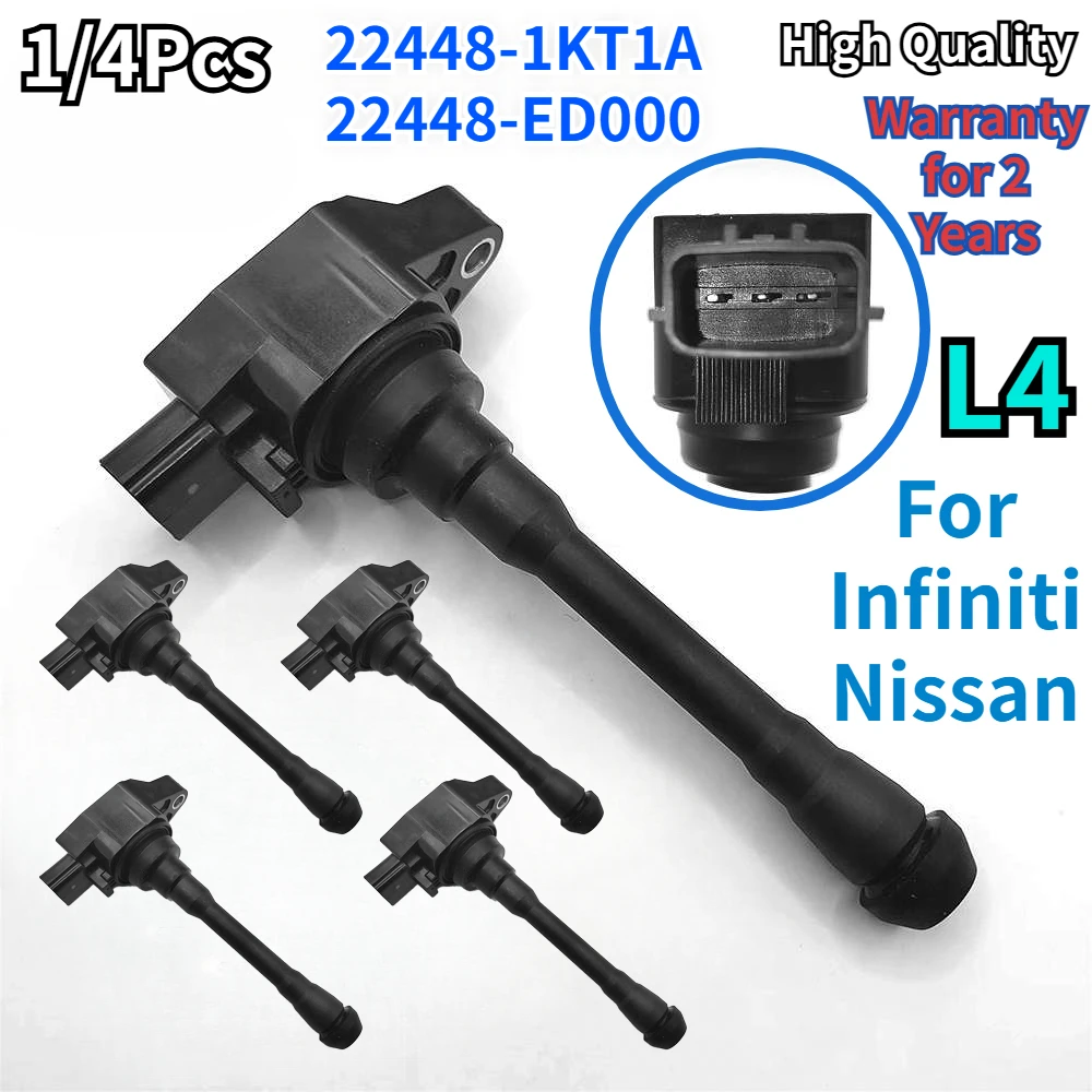 1-4Pcs-22448-ED000-22448-1KT1A-22448JA00A-22448JA00C-Car-Ignition-Coil ...