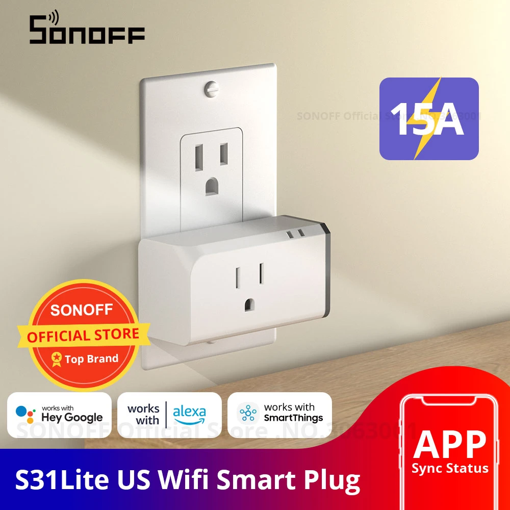 Sonoff S31 Lite US 15A Mini Smart Wifi Socket Wireless Smart Switch ...