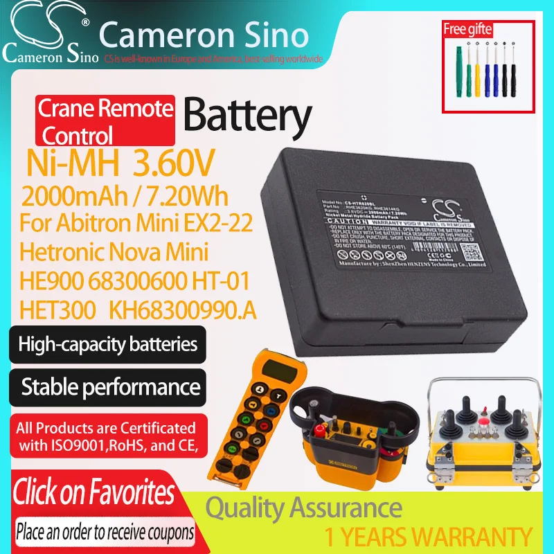 CS Crane Remote Control Battery for Abitron Mini EX2 22 Hetronic ...