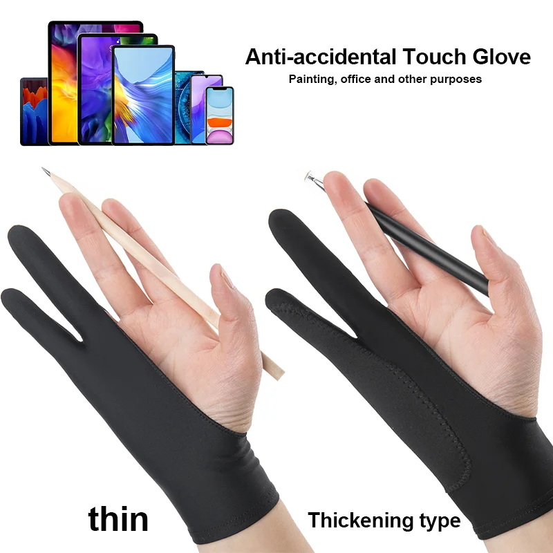 Anti-touch Painting Gloves Two-Finger Drawing Gloves for iPad Tablet ...