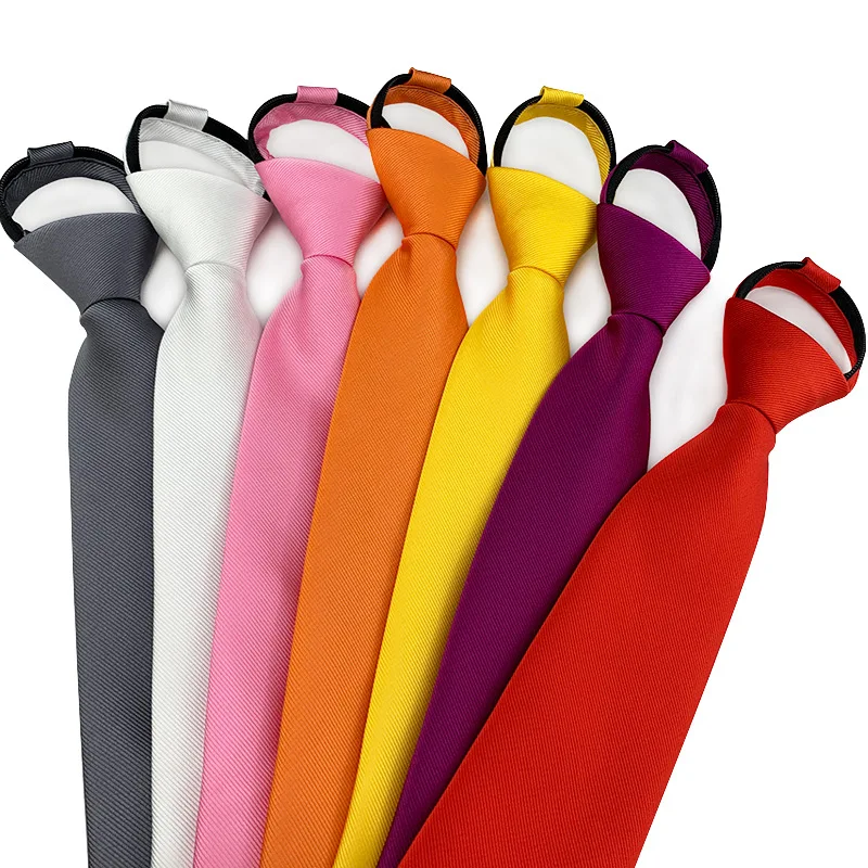 Corbata-de-colores-s-lidos-para-hombre-corbata-con-cremallera-de-8cm-pa ...