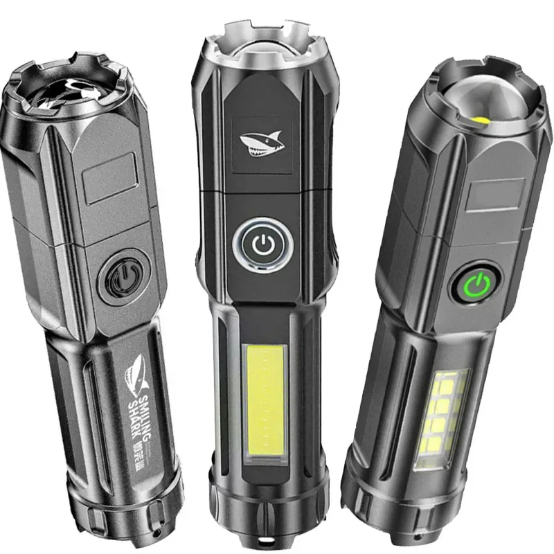 Waterproof-Strong-Lights-Focusing-USB-Rechargeable-LED-Flashlights ...