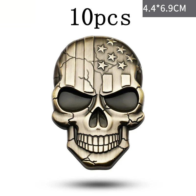Metal-3D-Car-Stickers-Ghost-Skull-Metal-Emblem-Badge-Decal-for-Car-Gold ...