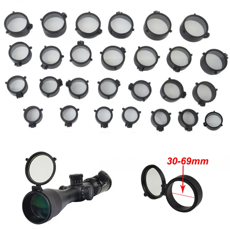 Dia 30-69mm Rifle Scope Cover Flip Open Optical Sight Lens Cover ...
