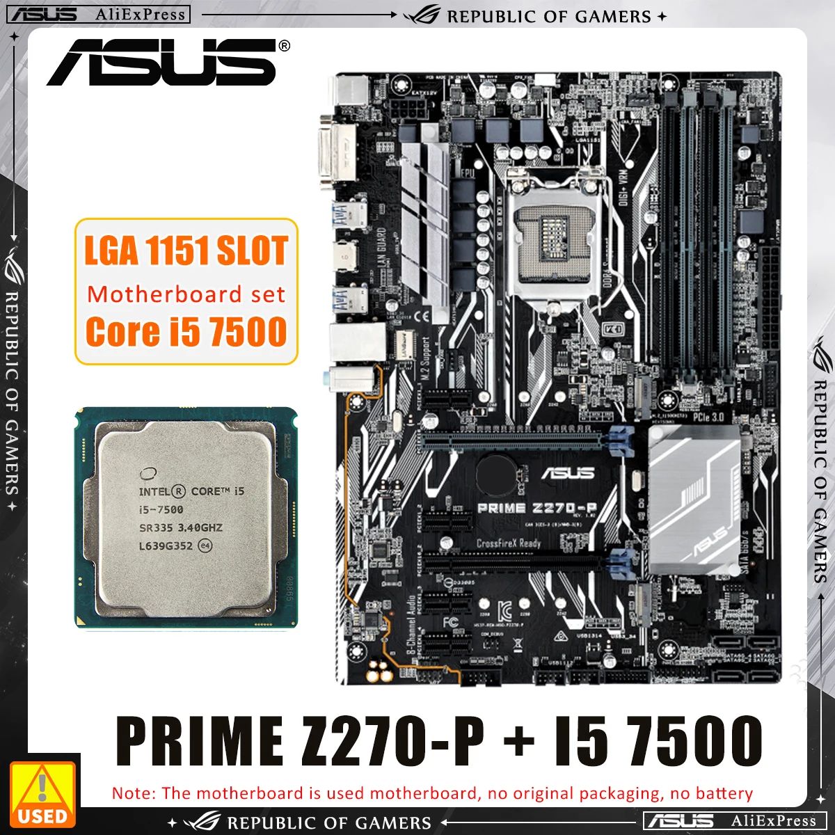 ASUS PRIME Z270-P Come With A Core i5 7500 CPU ,Supports 4 x DDR4 ...