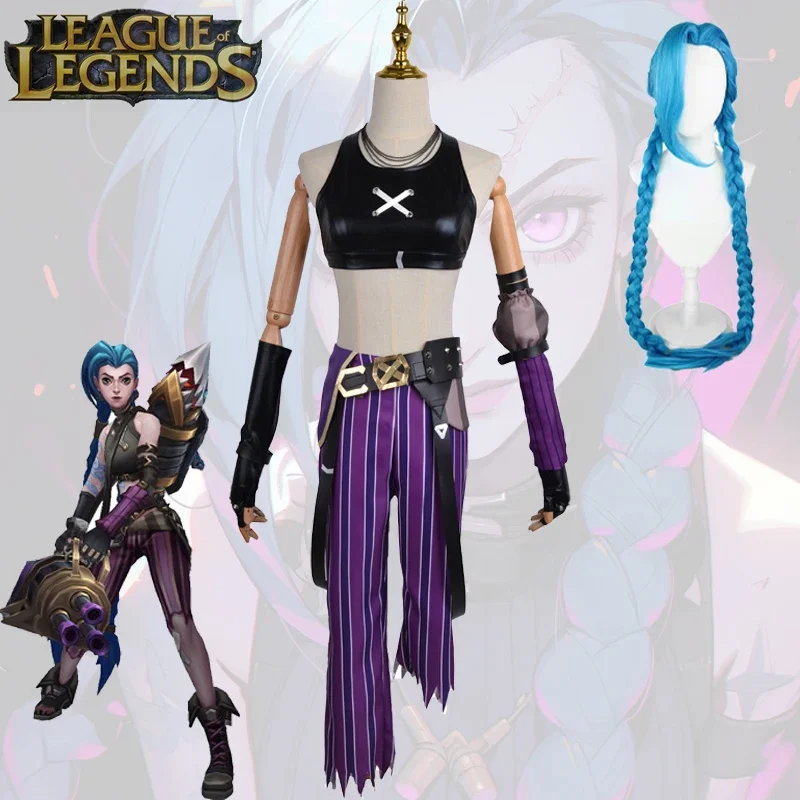 Jinx-Cosplay-Costume-Game-LOL-League-of-Legends-Cos-Outfits-Top-Pants ...