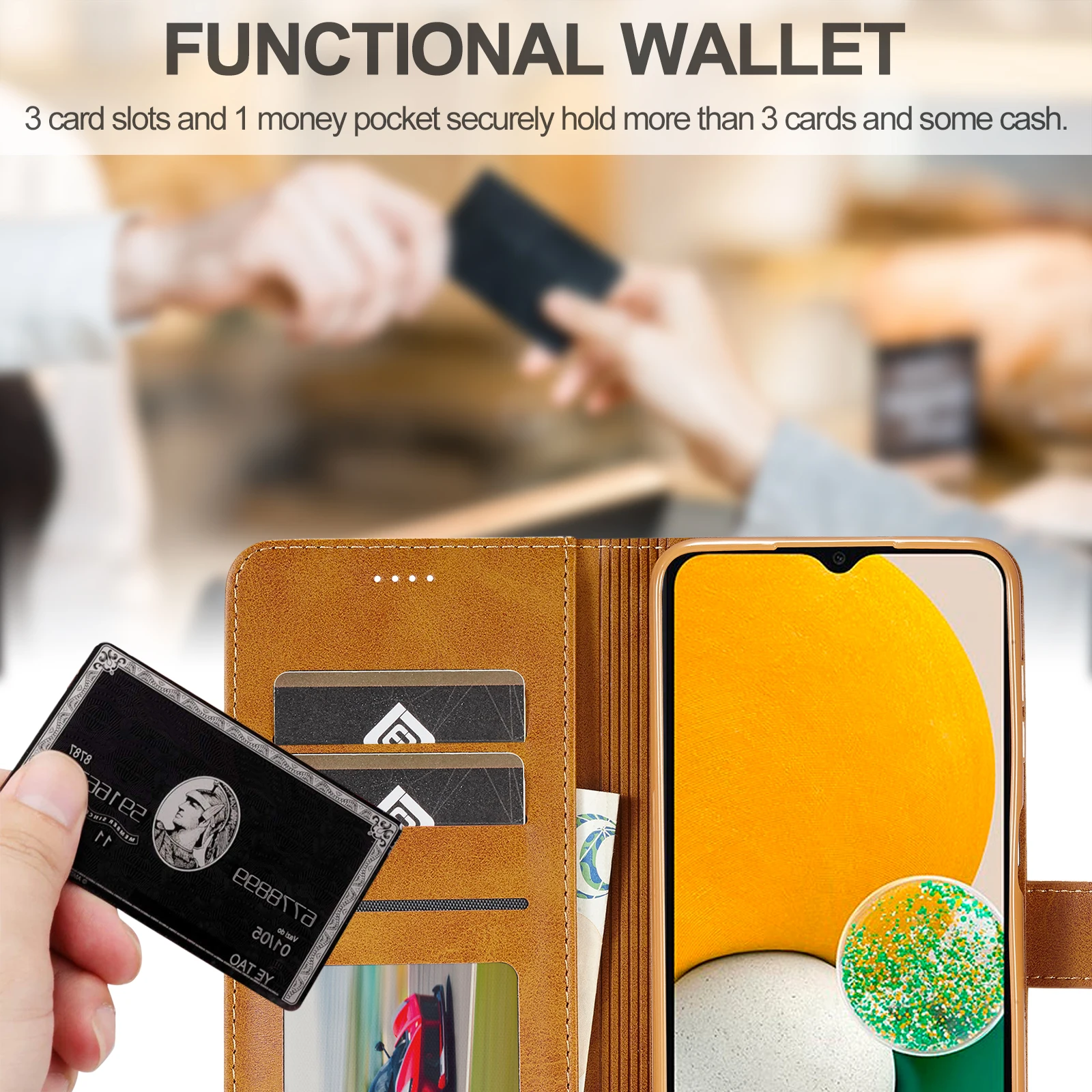 Leather Flip Wallet Cover - Versatile and Durable Protection for Galaxy ...