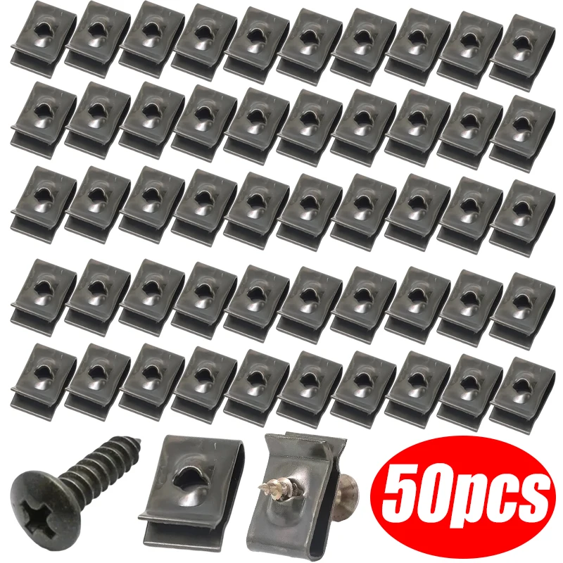 Car-Motorcycles-Metal-Screw-Fastener-Clips-U-Type-Clip-with-Screw-Anti ...