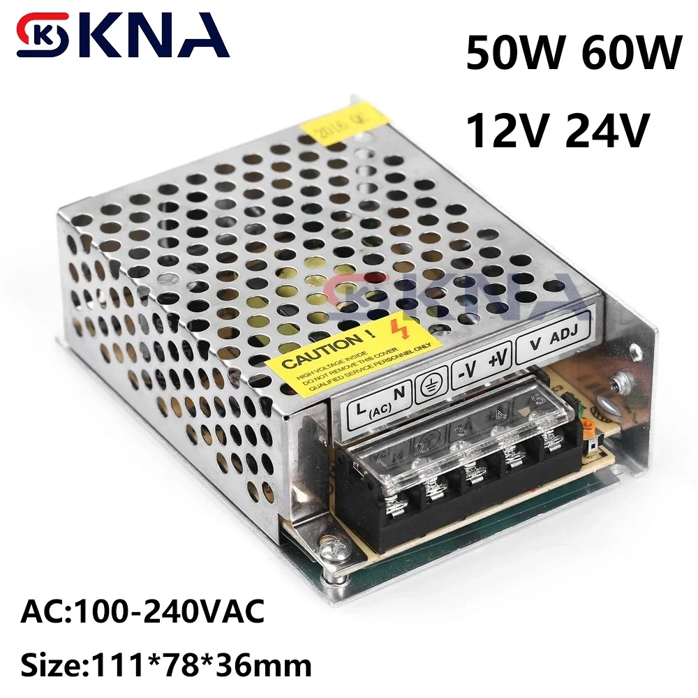 Switching Power Supply DC 12V 24V 2A 2.5A 4A 5A 50W 60W Light ...