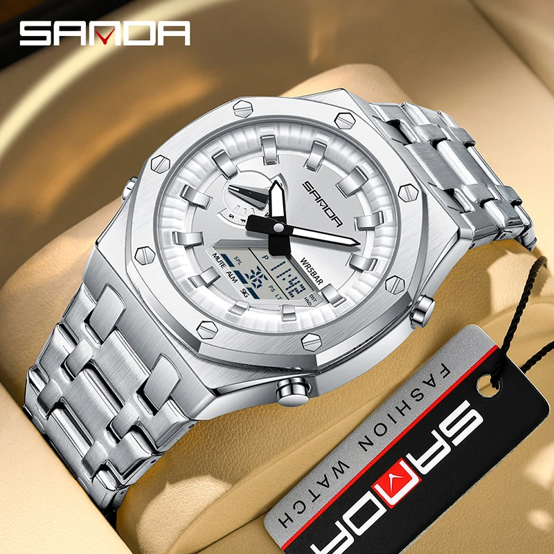 SANDA-G-style-Men-Digital-Watch-Countdown-Stopwatch-LED-Electronic ...