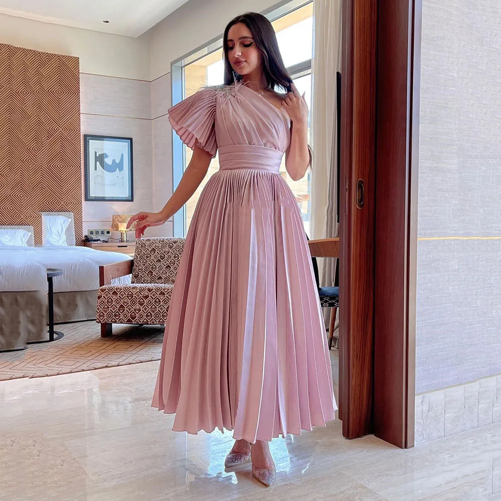 Robe-de-Soir-e-Trap-ze-Manches-Courtes-Sexy-Dos-aux-Pliss-e-Longueur ...