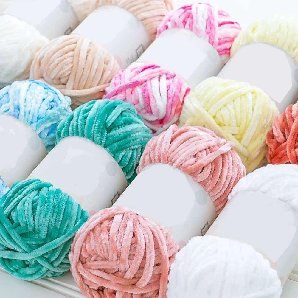 100g-Chenille-Colored-Warm-Plush-Coarse-Yarn-Handmade-Woven-Yarn-DIY ...