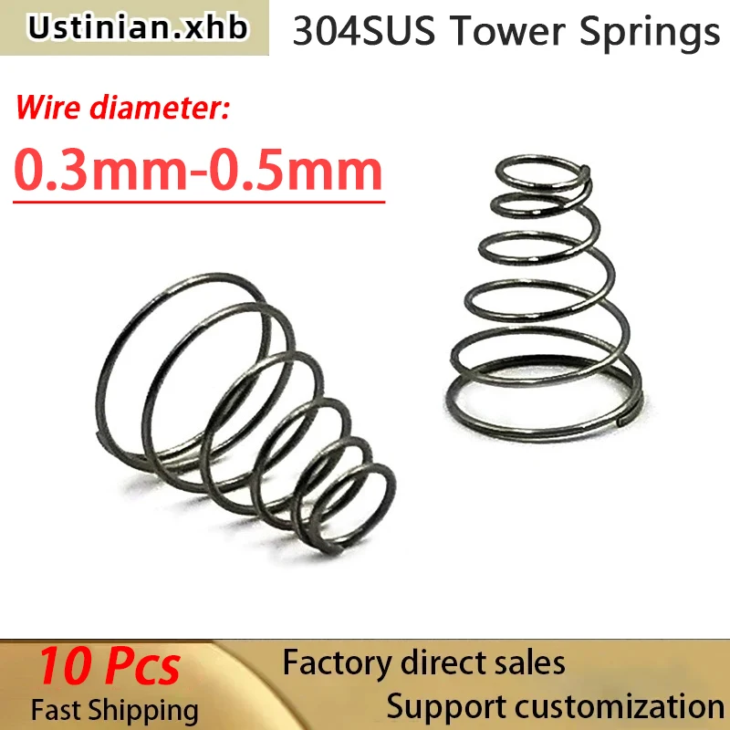 304SUS-Mn-Spring-Steel-Tower-Shaped-Conical-Battery-Spring-Wire ...