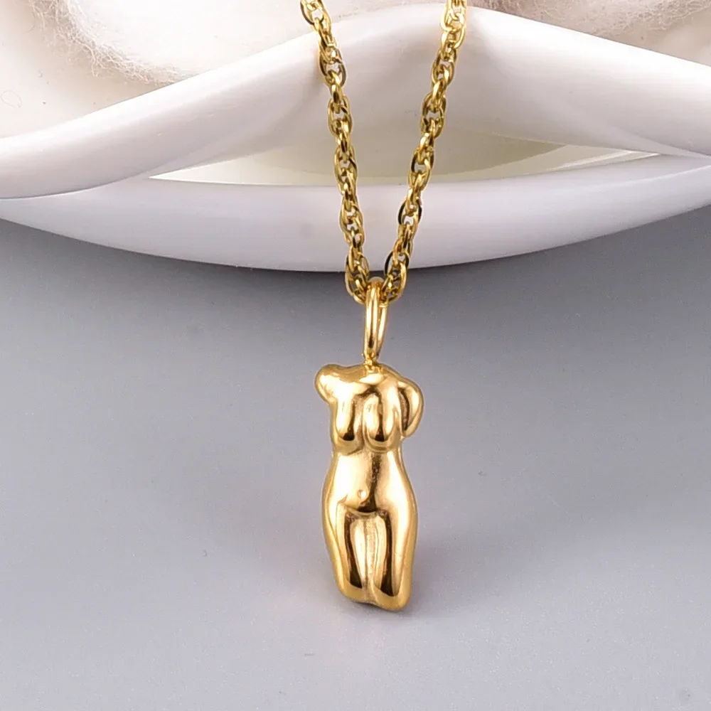 Fashion Chic Creative Abstract Female Body Pendant Necklace for Women ...