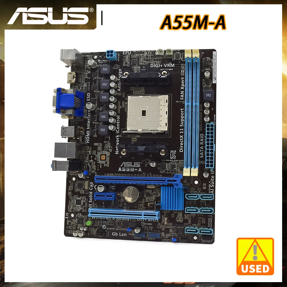 Para Asus A55m-a Placa-mãe A55 Ddr3 Soquete Fm2 Suporte Amd A10/a8/a6 ...