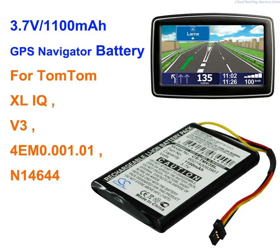 OrangeYu 1100mAh GPS Navigator Battery 6027A0093901 for TomTom 4EM0.001 ...