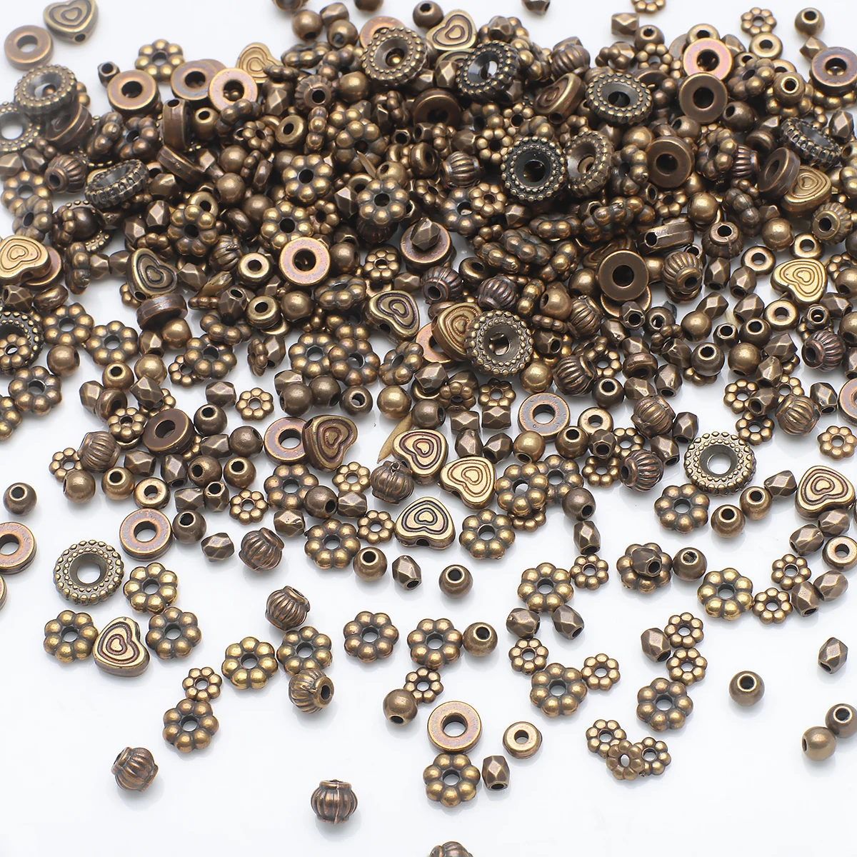 20g Random Mixed CCB Charm Spacer Beads Oval Circle Round Heart Shape ...